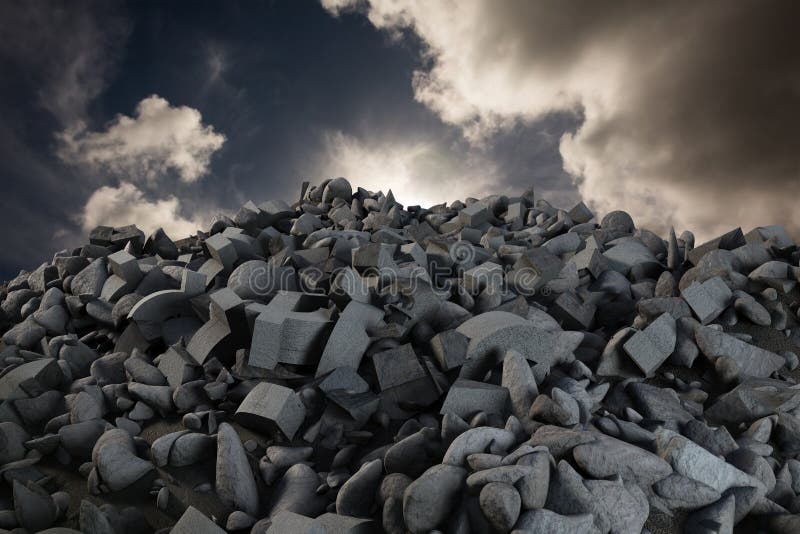 Composite Image of Pile of Rocks Stock Photo - Image of sunset, nature ...