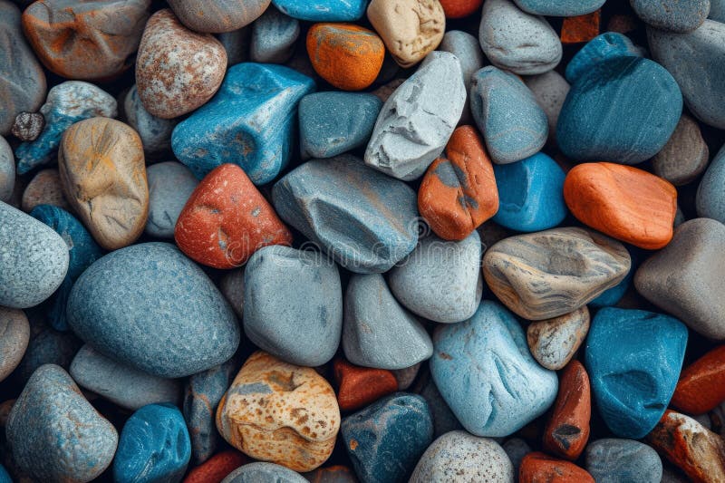 A Pile of Rocks in Blue and Red Stock Image - Image of rocky, stones ...