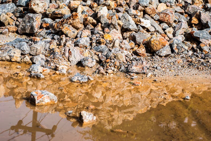 Rocks on the Construction Site Stock Photo - Image of black, rock ...