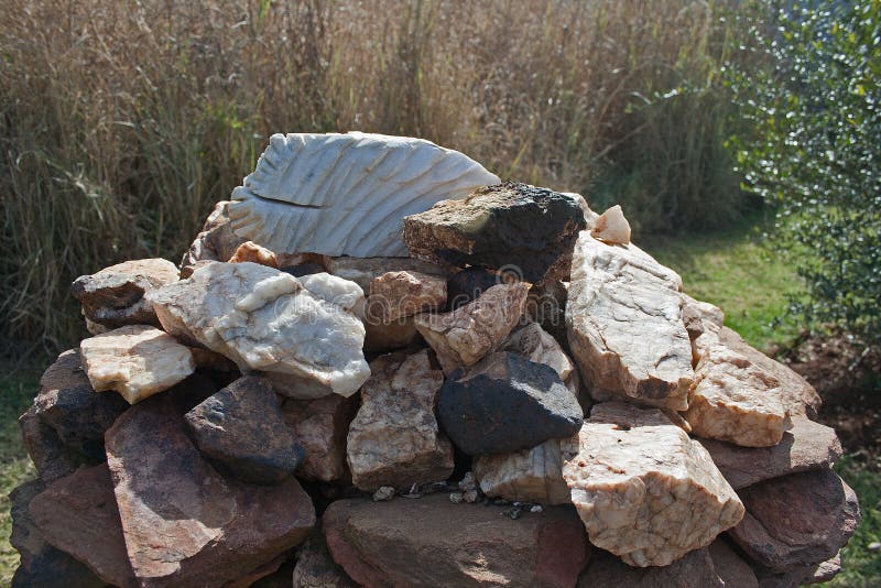 Pile of rocks stock photo. Image of grooves, stones, green - 97420910