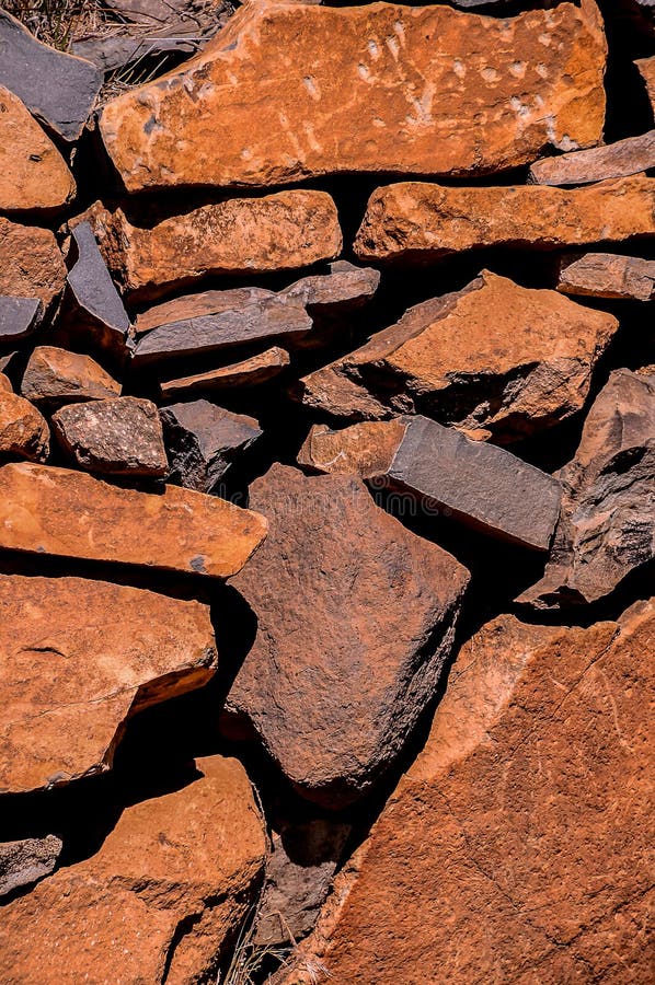 A Pile of Rocks with a Few Large Ones in the Middle Stock Image - Image ...