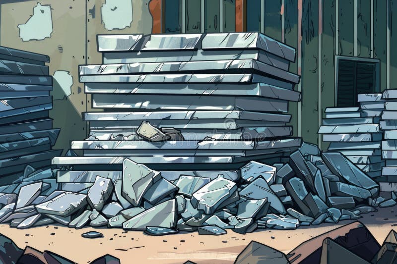 A Pile of Rocks in Front of a Building, Suitable for Architectural ...