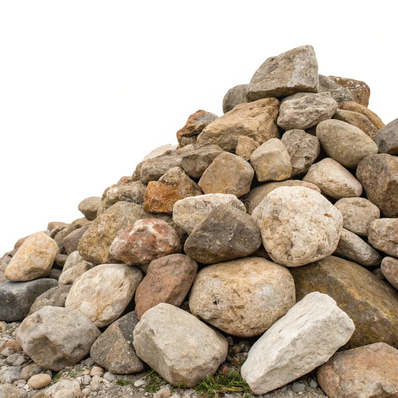 Pile of Rocks Isolated on White Background Stock Illustration ...