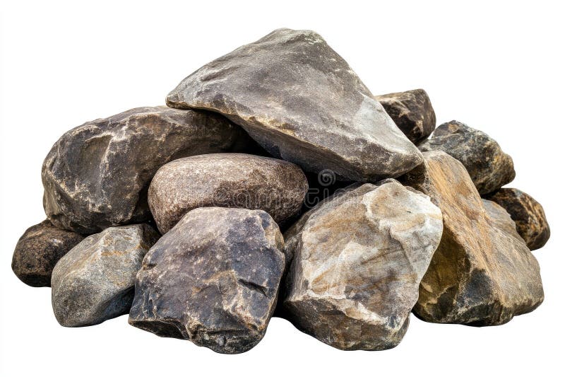 Pile of Rocks Isolated on White Background for Landscaping Projects ...