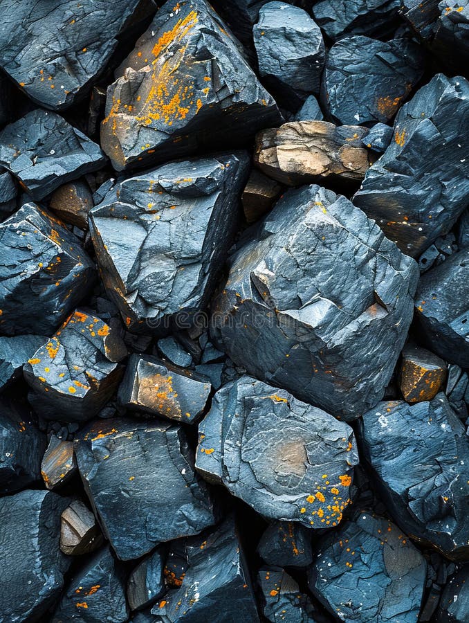 A Pile of Rocks with a Lot of Rust on Them Stock Image - Image of ...