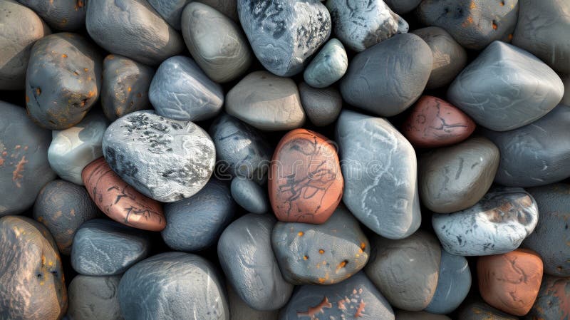 A Pile of Rocks with a Mix of Colors, Including Gray, Black, and Red ...