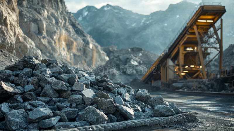 Pile Rocks Mountainous Mining Site Stock Photos - Free & Royalty-Free ...
