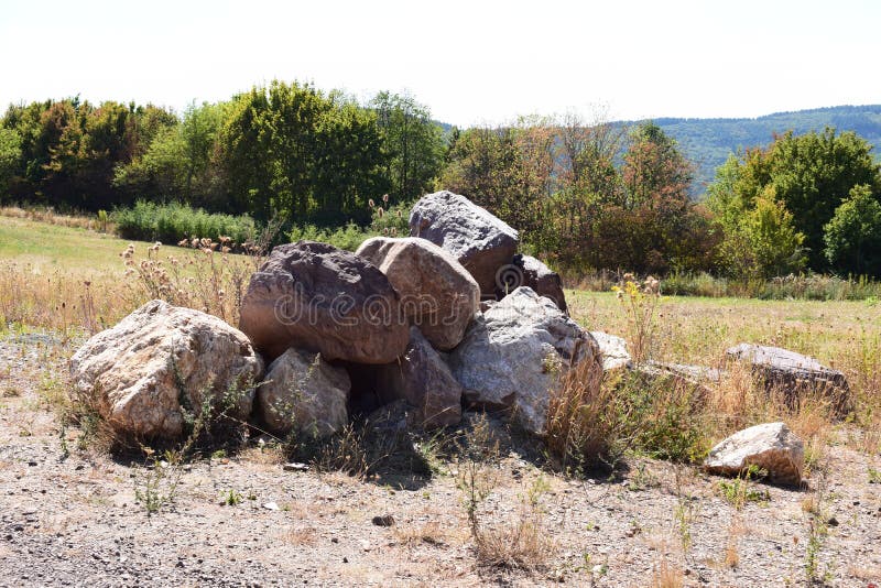 A pile of rock stock image. Image of woodland, plant - 255213531