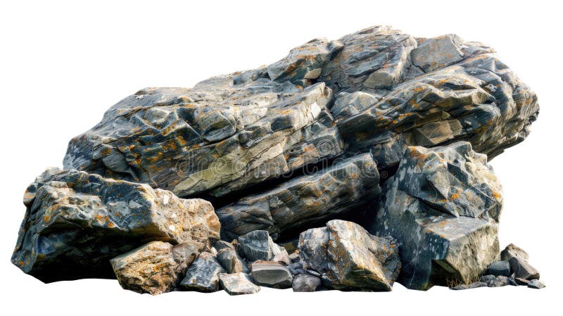 A Pile of Rocks on a Plain White Background. Ideal for Graphic Design ...