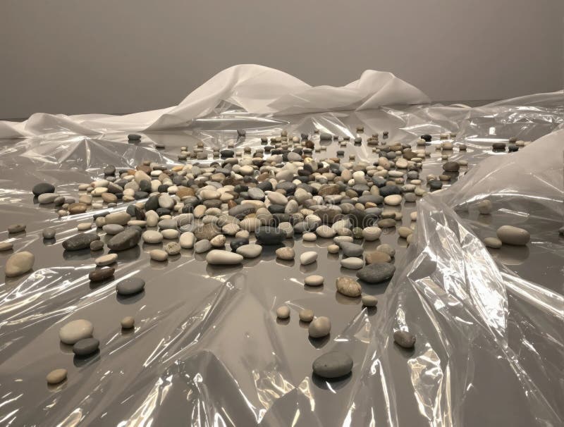 A Pile of Rocks on a Plastic Sheet Stock Illustration - Illustration of ...