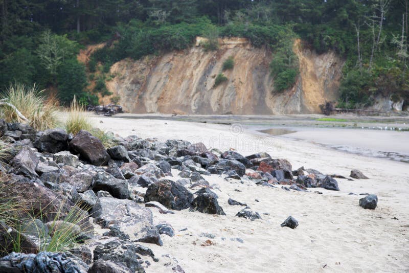 Pile of Rocks on Sands with Dry Herbs Growth Stock Image - Image of ...