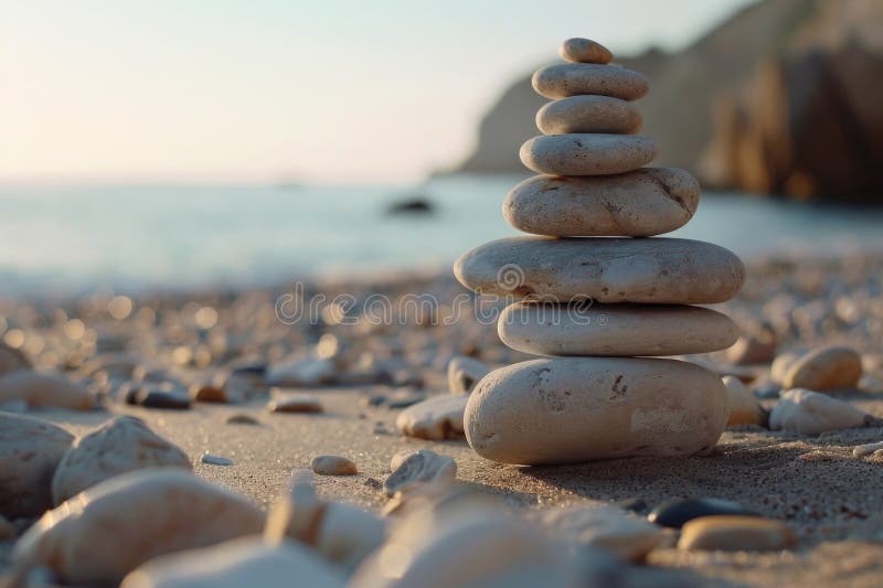 A Pile of Rocks on a Sandy Beach, Suitable for Various Outdoor Themes ...