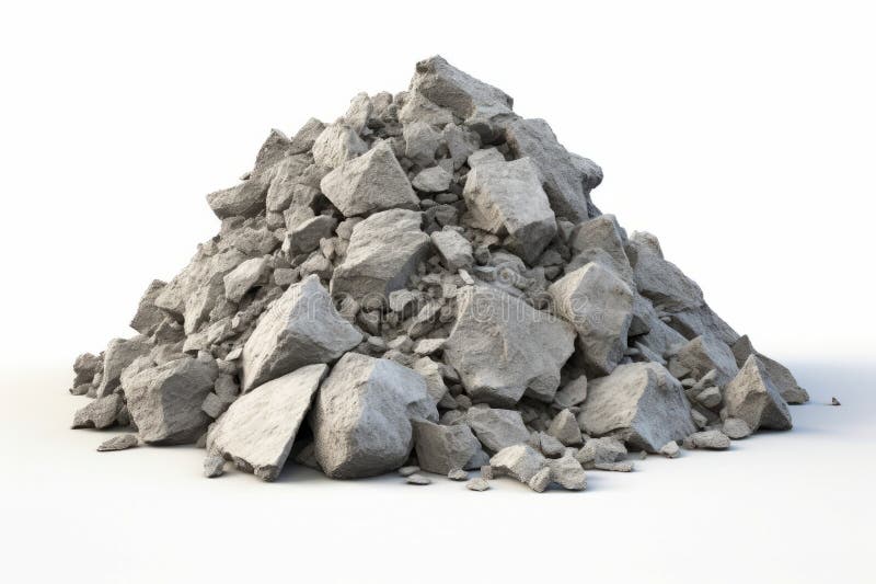 Pile of Rocks on White Background with White Background. Generative AI ...
