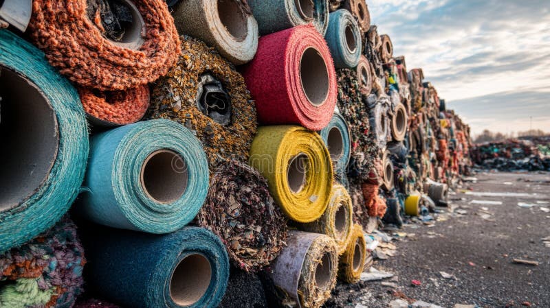 A Pile of Rolled-Up Carpet Scraps Stock Illustration - Illustration of ...