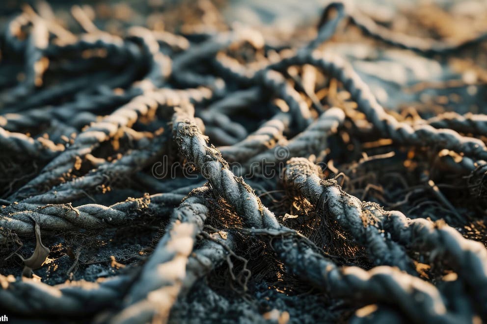 A Pile of Rope Sitting on Top of a Field. Suitable for Various ...