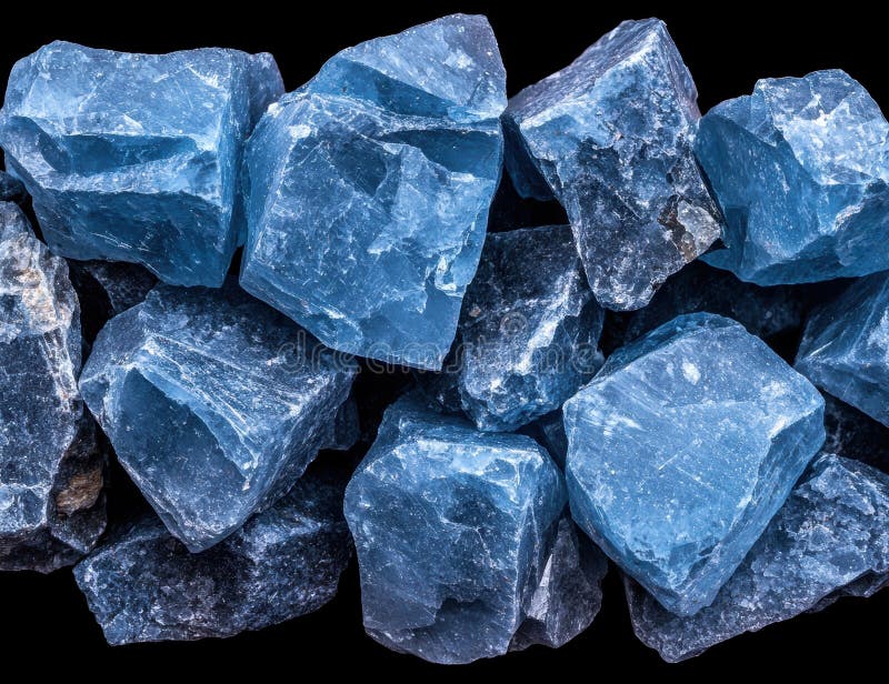 Pile of Rough Blue Gemstones. Stock Illustration - Illustration of ...