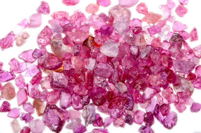 A Pile of Rough Uncut Pink Red Ruby Stock Photo - Image of beauty ...