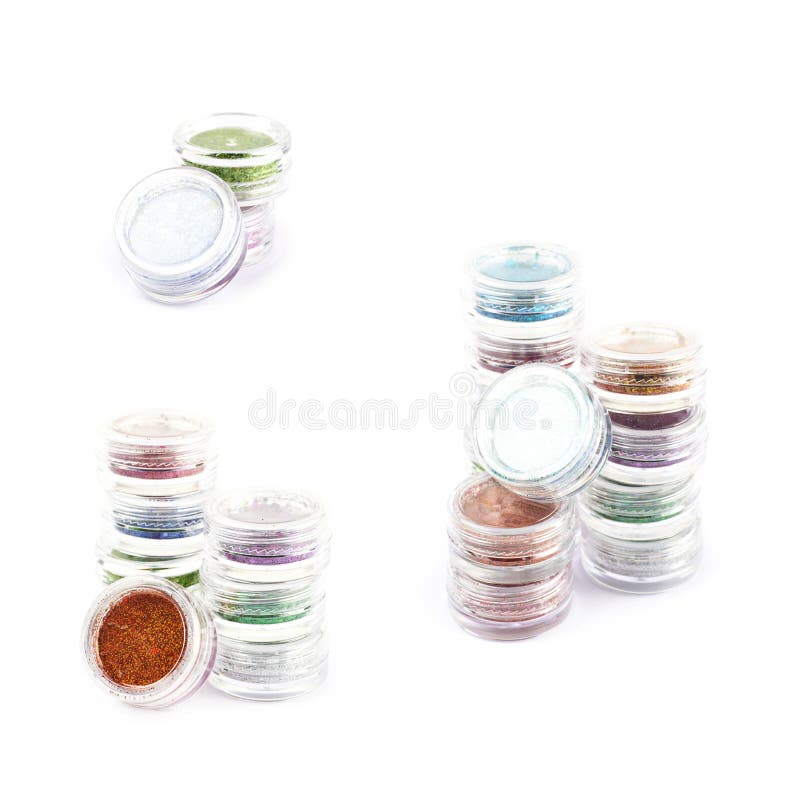 Pile of Round Sequin Boxes Isolated Stock Photo - Image of glamour ...
