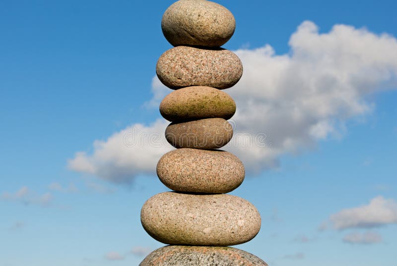 Pile of Round Smooth Stones in the Sunshine Stock Image - Image of ...
