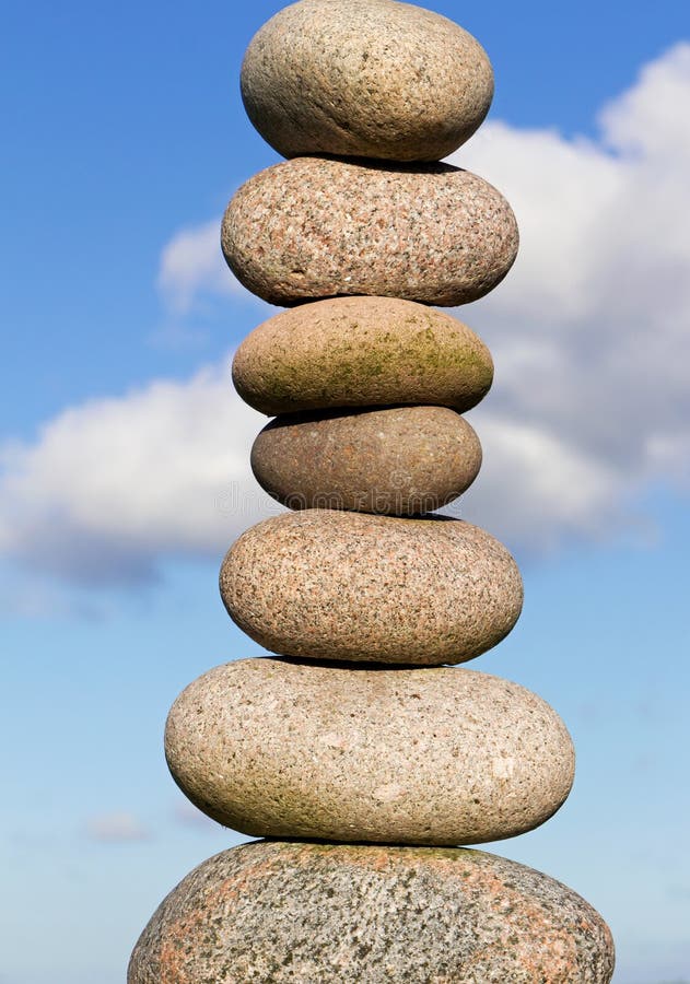 Pile of Round Smooth Stones in the Sunlight Stock Photo - Image of ...