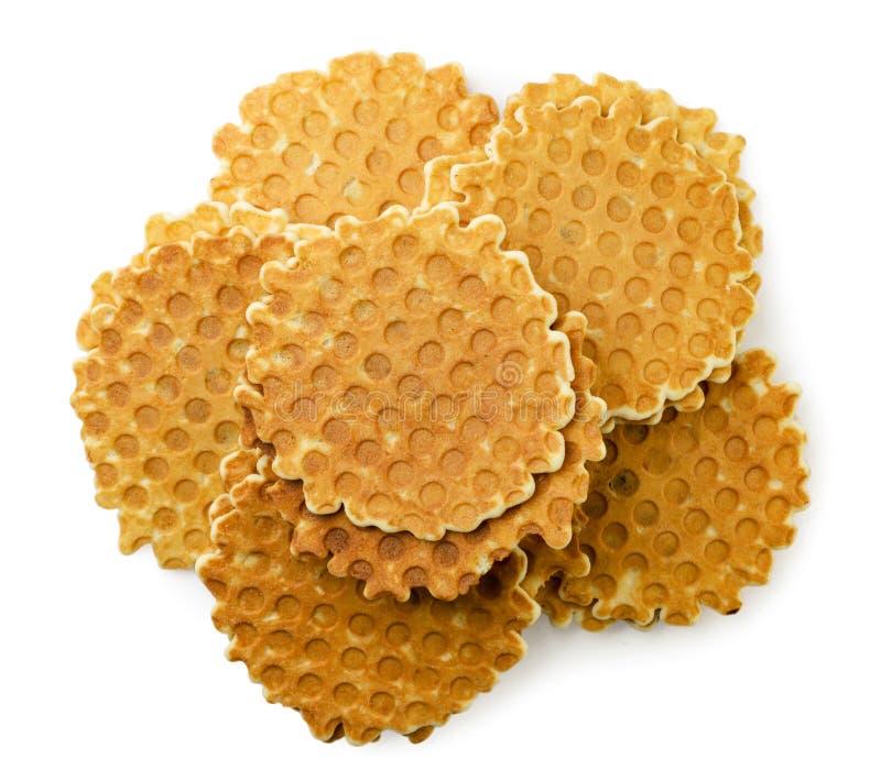 Round Wafer Sheets on a White. Top View Stock Image - Image of closeup ...