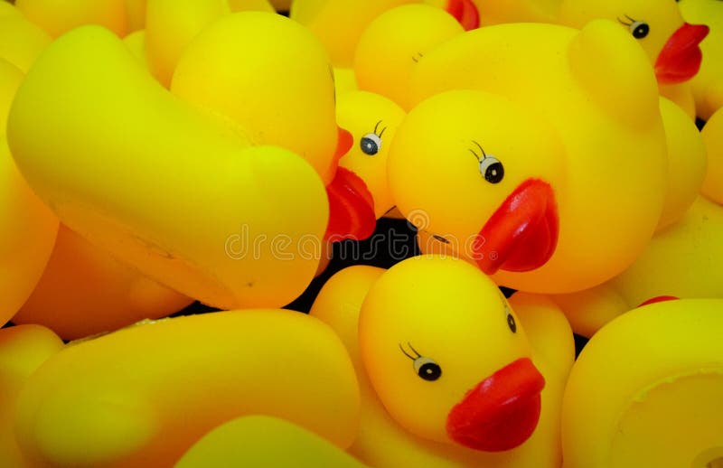 A Pile of Rubber Ducks Yellow and Black Stock Image - Image of ...