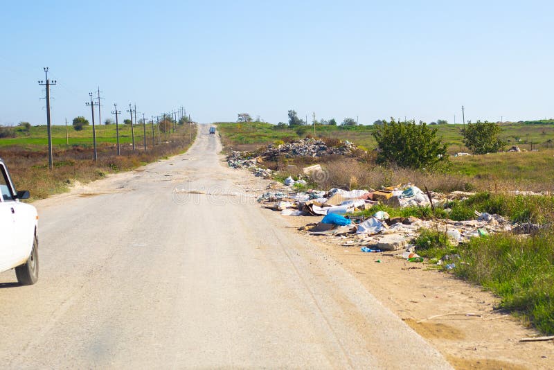 A Pile of Rubbish on the Side of the Road. the Global Problem of ...