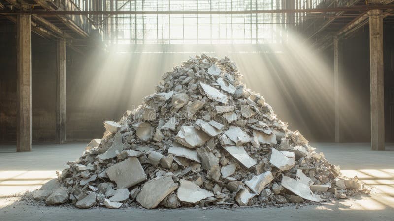 Pile Rubble Abandoned Warehouse Sunlight Stock Photos - Free & Royalty ...