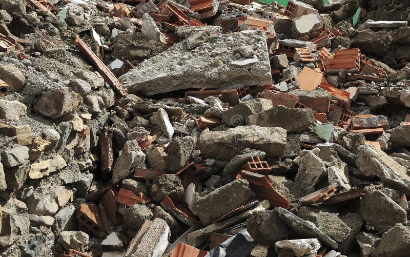 Sorted Building Rubble stock image. Image of concrete - 8293857