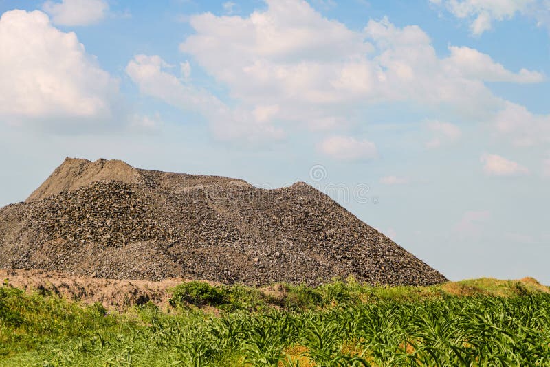Pile of Rubble in the Open Air. Road Building Industry Stock Photo ...