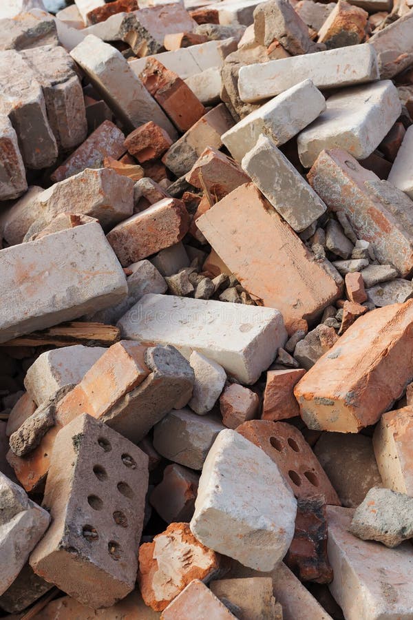 Pile of Ruined Brick Building after Demolition Stock Image - Image of ...