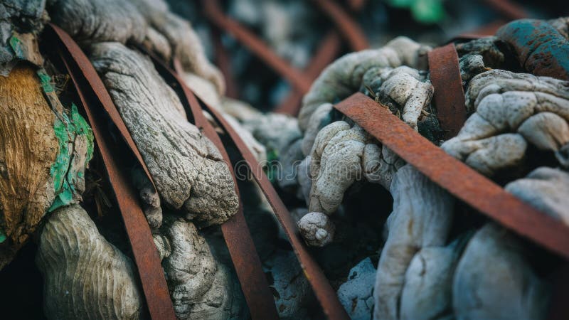 A Pile of Rusted Metal and Cloth with a Bunch of Stuff on Top, AI Stock ...