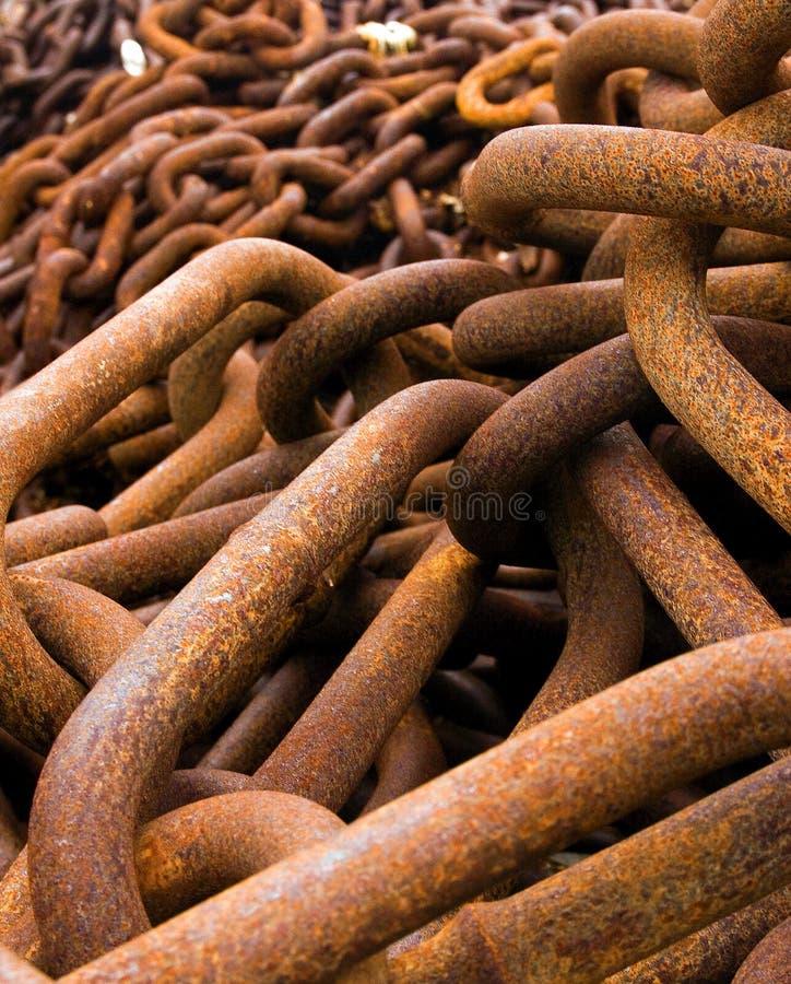 Pile of rusty chains stock photo. Image of metal, aged - 14918832