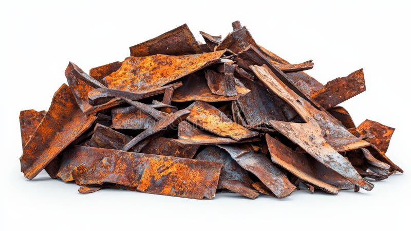 A Pile of Rusty Metal Pieces in Various Shapes and Sizes on a Textured ...