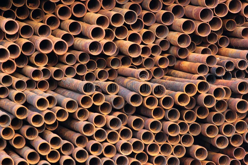 Pile of Rusty Metal Pipes As Industrial Background Stock Image - Image ...