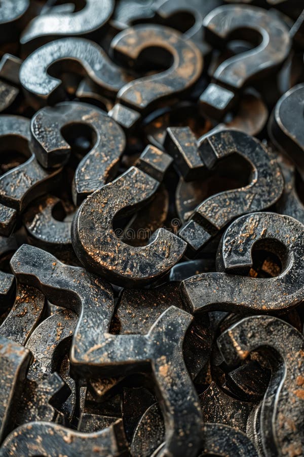 A Pile of Rusty Metal Question Marks Sitting on Top of Each Other ...