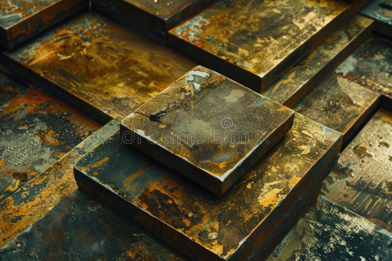 A Pile of Rusty Metal on a Table, Suitable for Industrial Concepts ...