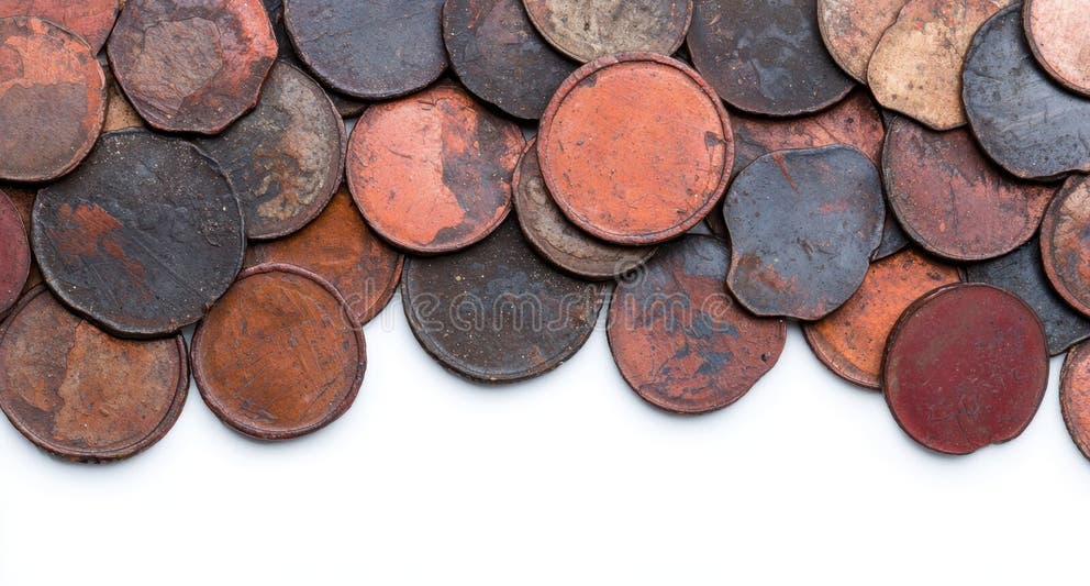 Pile of rusty old coins stock illustration. Illustration of investment ...