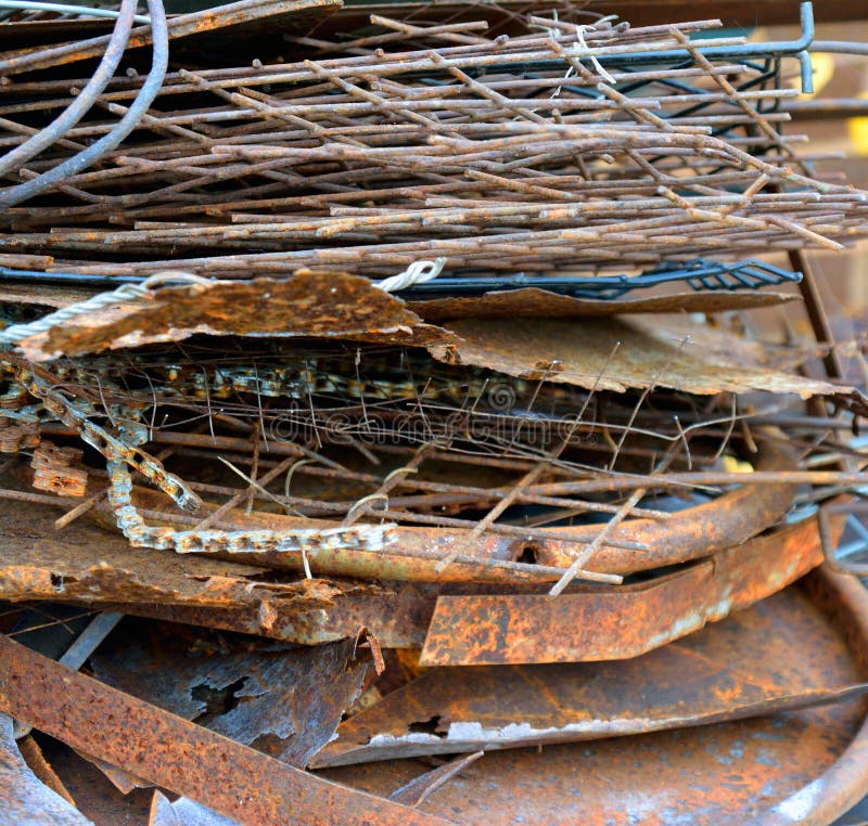 Scrap Metal Recycling Compound Viewed from Boundary Fence Stock Image ...