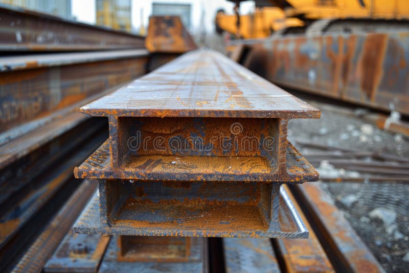 A Pile of Rusty Steel Beams Stock Image - Image of rust, railcar: 313478251