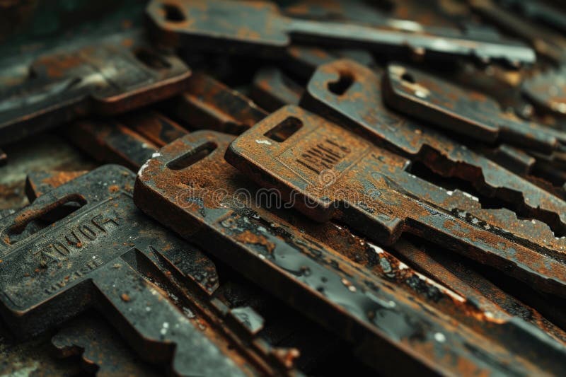 A Pile of Rusty Tools Sitting on Top of a Table. this Image Can Be Used ...