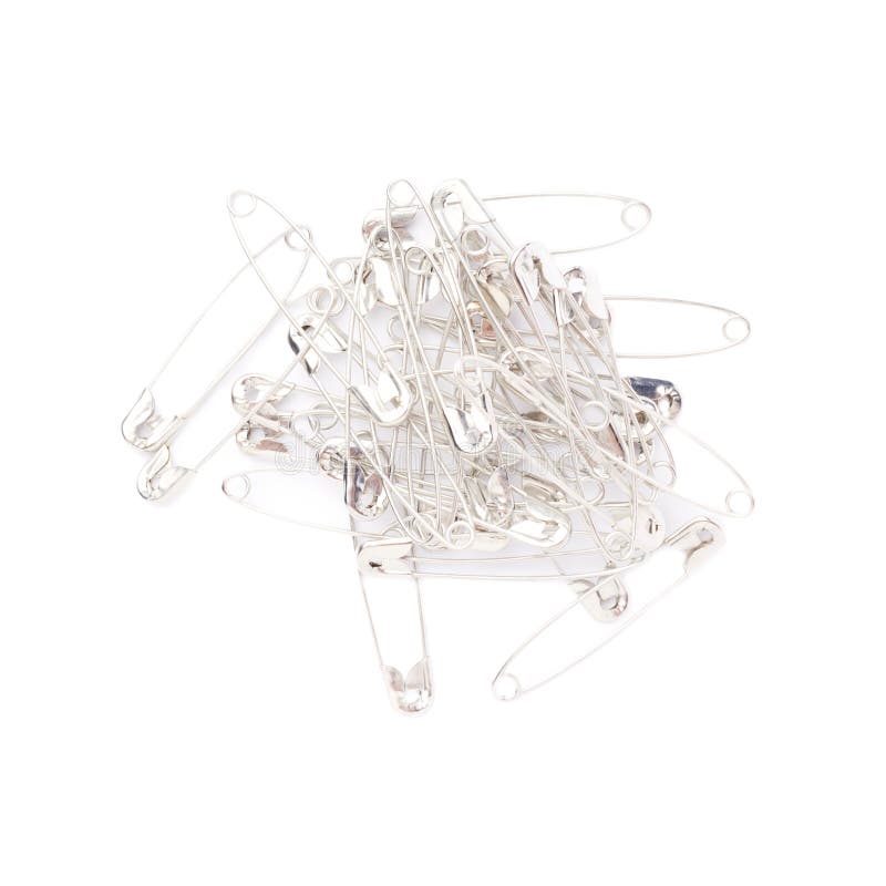 Pile of Safety Pins Isolated on White Background Stock Photo - Image of ...