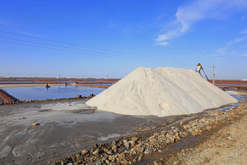 Pile of Salt in the Salt Field Stock Image - Image of scenery ...