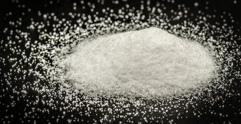 Pile of Salt Scatter on Black Stock Image - Image of small, white: 97141783