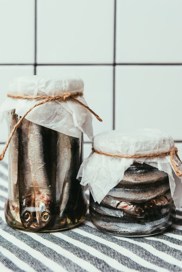 Pile of Salted Fish in Jars Wrapped by Strings Stock Photo - Image of ...