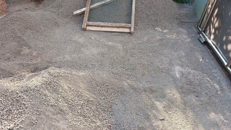 Pile of Sand and Gravel at Construction Site for Building Stock Photo ...