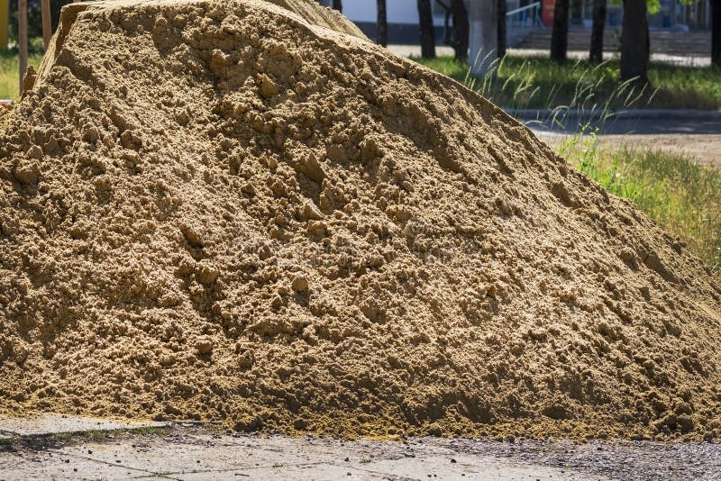 Pile of Sand.Heap of Sand. Loose Construction Material Stock Photo ...