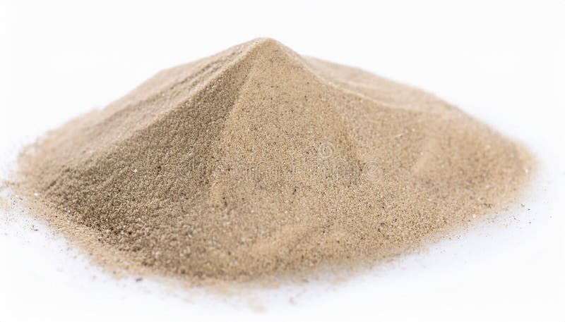 Pile of Sand Isolated on White Backdrop. Natural Material Stock ...