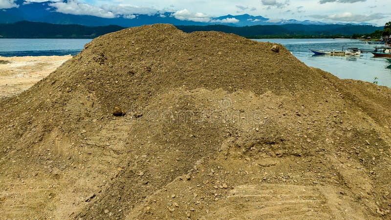 Pile of Sand Material that Will Be Used for the Construction Process ...