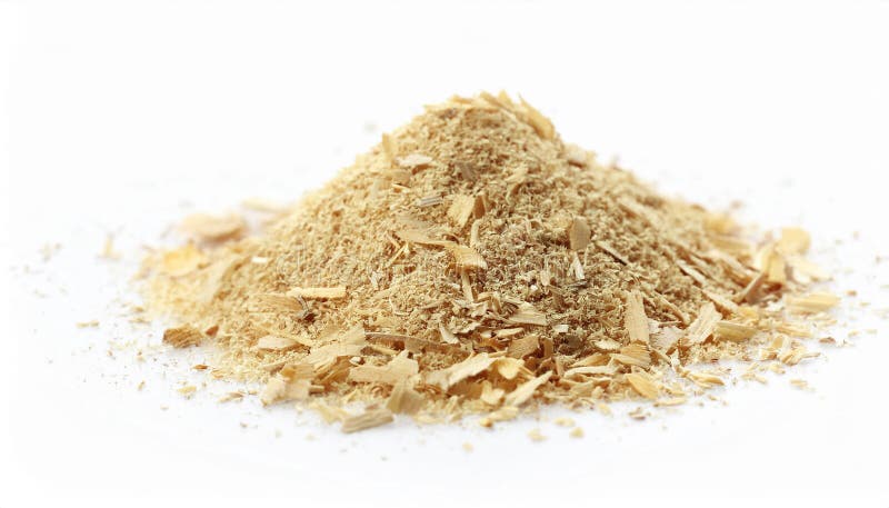 Pile of Saw Dust Isolated on White Backdrop. Natural Material Stock ...